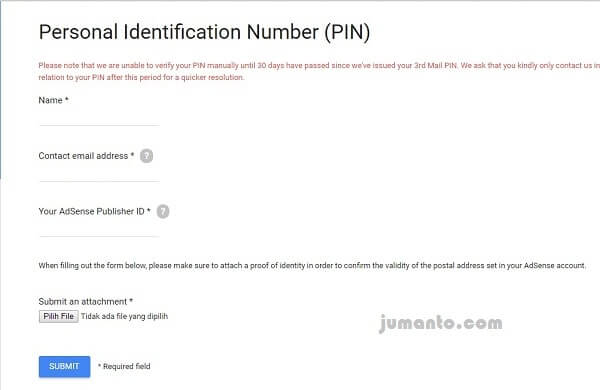 Pengalaman Verifikasi PIN Adsense Dengan Menggunakan KTP Pengalaman Verifikasi PIN Adsense Dengan Menggunakan KTP